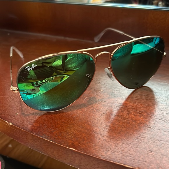 Ray-Ban | Accessories | Ray Ban Aviator Green Flash Lens Sunglasses ...